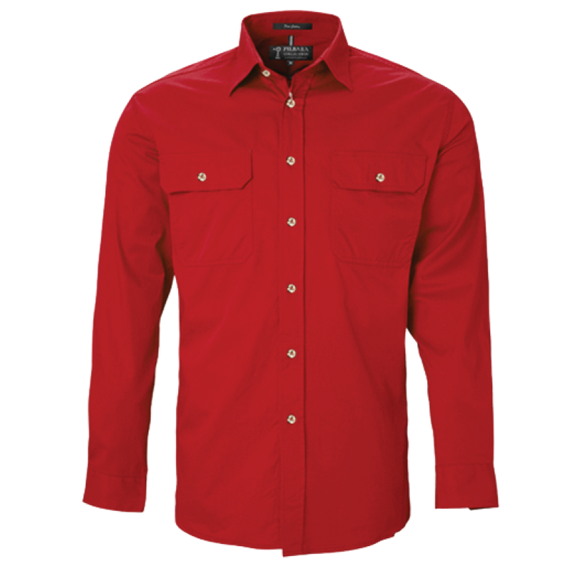 Pilbara Long Sleeve Open Front Shirt — WORK STUFF SAFETY
